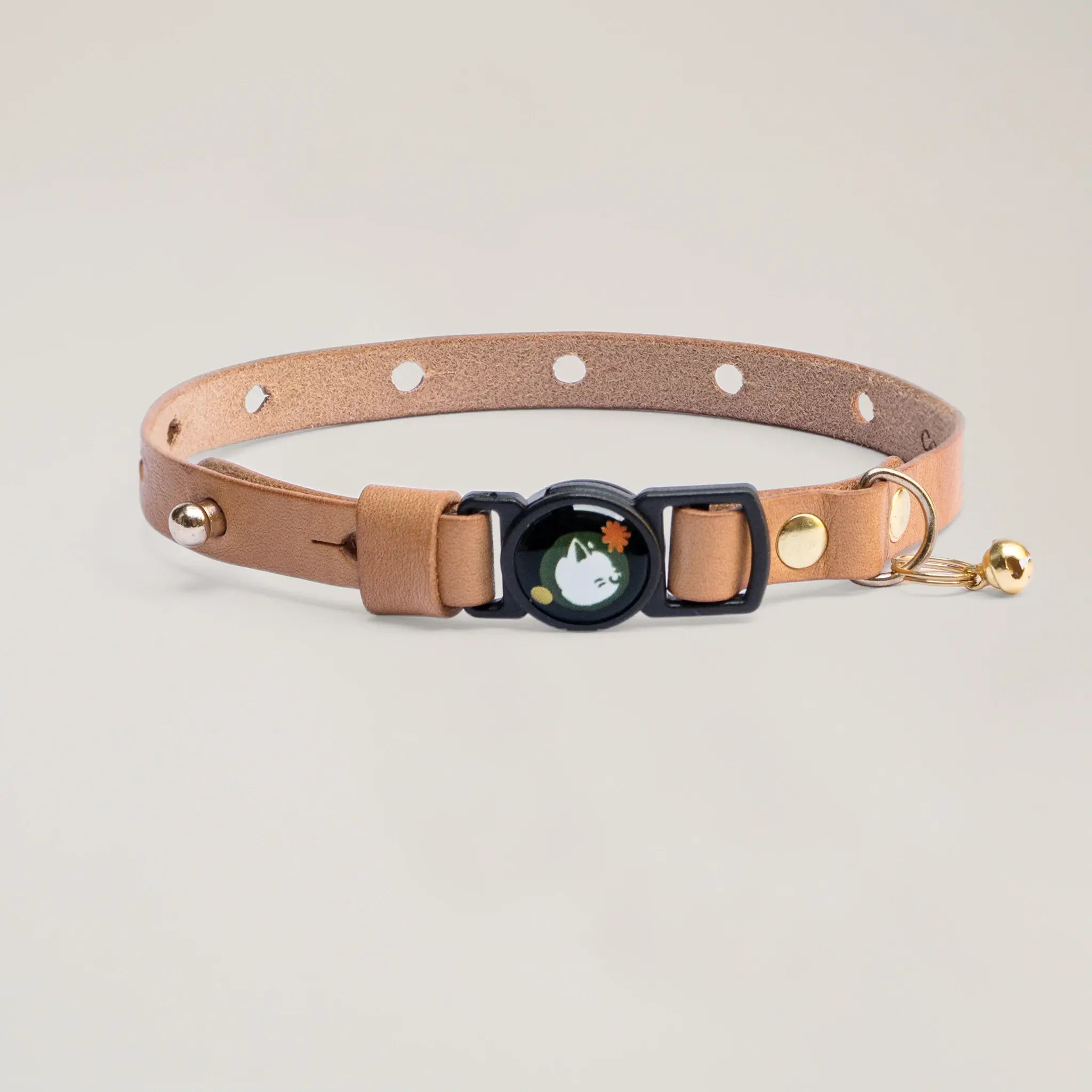 Handmade Leather Cat Collar - Bone | For George