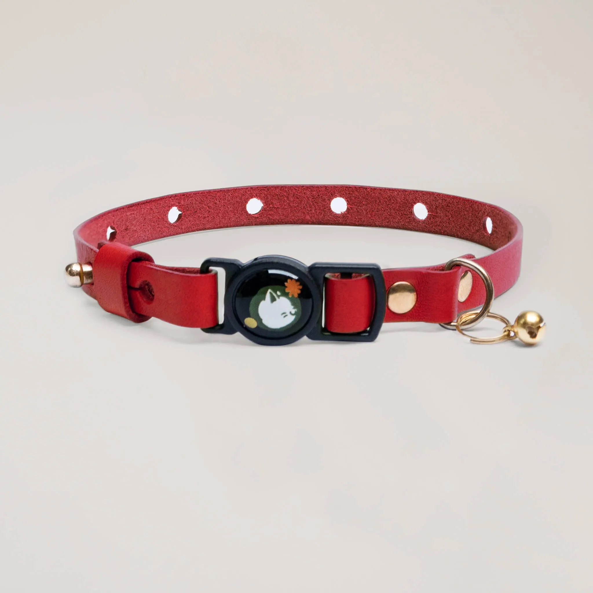 Handmade Leather Cat Collar - Ruby | For George